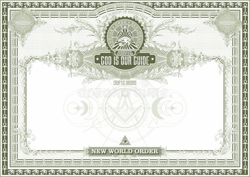 Horizontal Form with Masonic Symbols for Creating Certificates ...