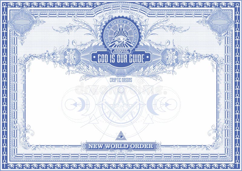 Horizontal Form with Masonic Symbols for Creating Certificates ...