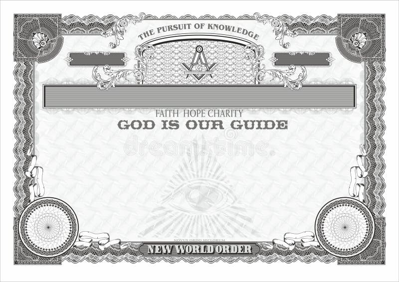 Horizontal Form for Creating a Masonic Certificate Black Stock ...