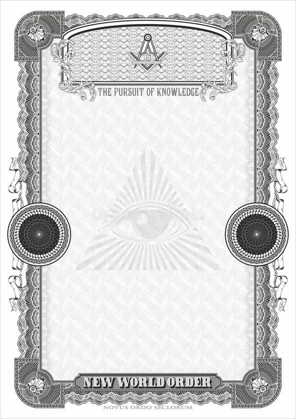 Vertical Form for Creating a Masonic Certificate Black Stock ...