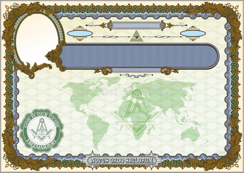 A Blank for Creating a Masonic Document. Stock Illustration ...