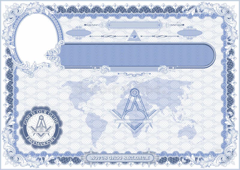 Blank for Creating a Masonic Document Format A4. Blue Stock ...