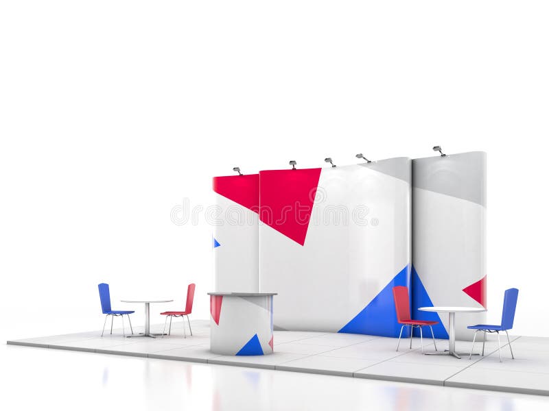 Blank Creative Exhibition Stand Design. Booth Template. 3D Render Stock ...