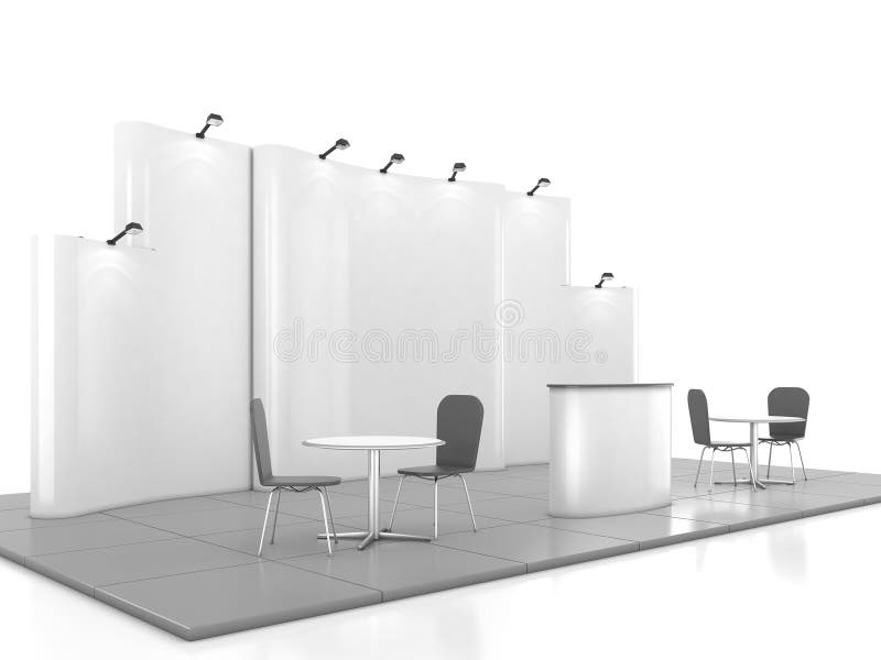 Blank Creative Exhibition Stand Design. Booth Template. 3D Render Stock ...
