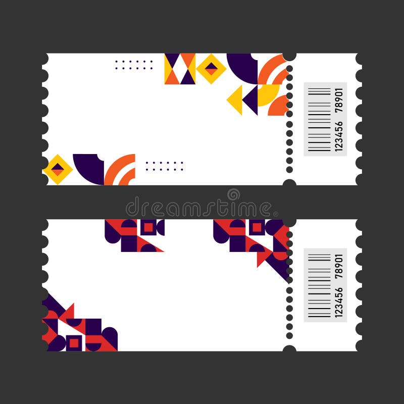 Modern Ticket Template Design Background Concept Stock Vector ...