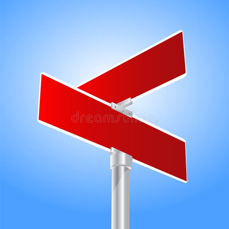 Blank crossroad sign stock vector. Illustration of metal - 27040014