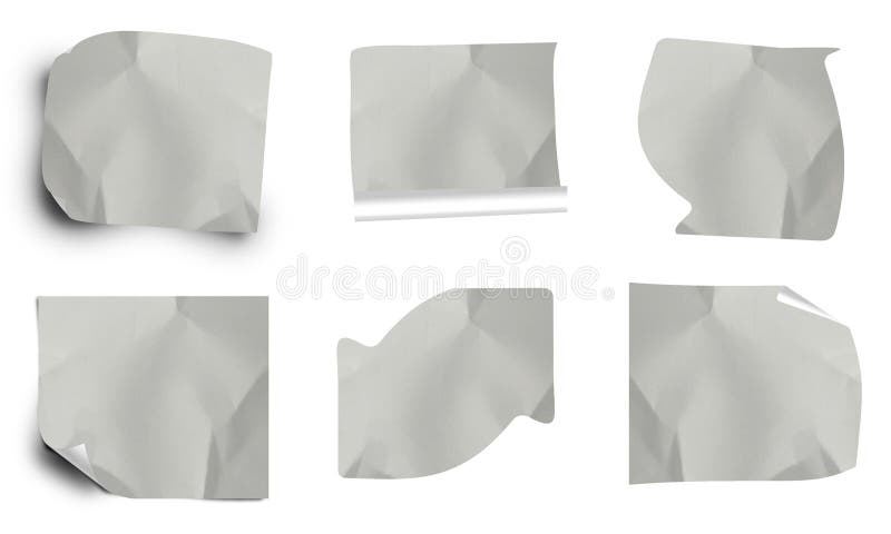 Blank Crumbled Paper Sticker Texture Stock Photo - Image of signs ...