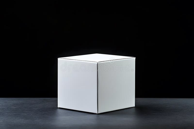 Blank Cube Shape Product Presentation on Dark Surface, a Minimalist ...