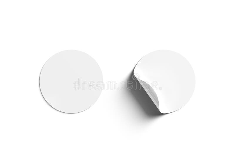 Blank Curled Sticker Mockup Isolated. Circular Label Template. 3D ...