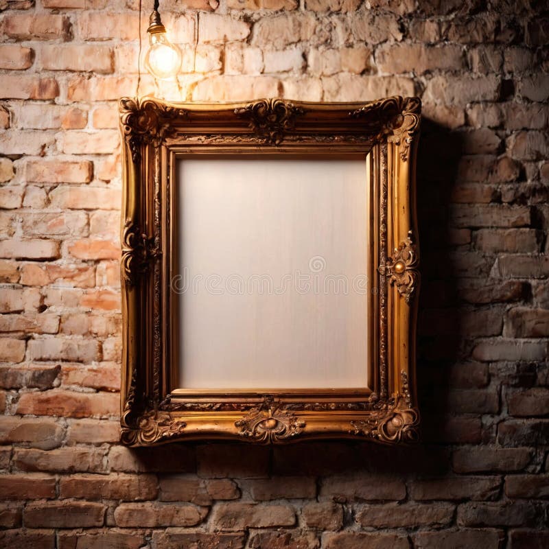 Blank, Empty, Picture Frame Written Message, Hung on Room Wall Stock ...