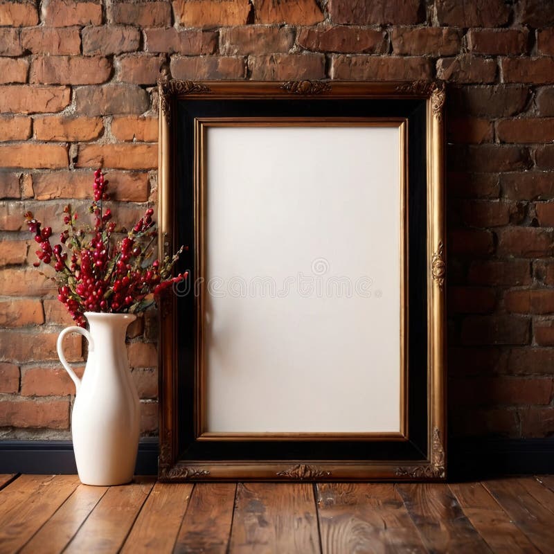 Blank, Empty, Picture Frame Written Message, Hung on Room Wall Stock ...
