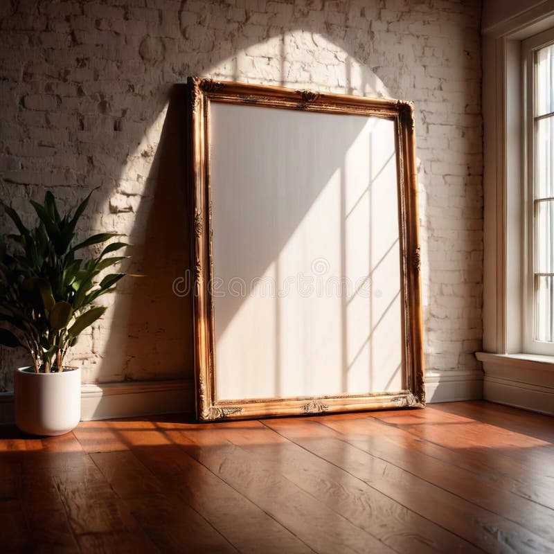 Blank, Empty, Picture Frame Written Message, Hung on Room Wall Stock ...
