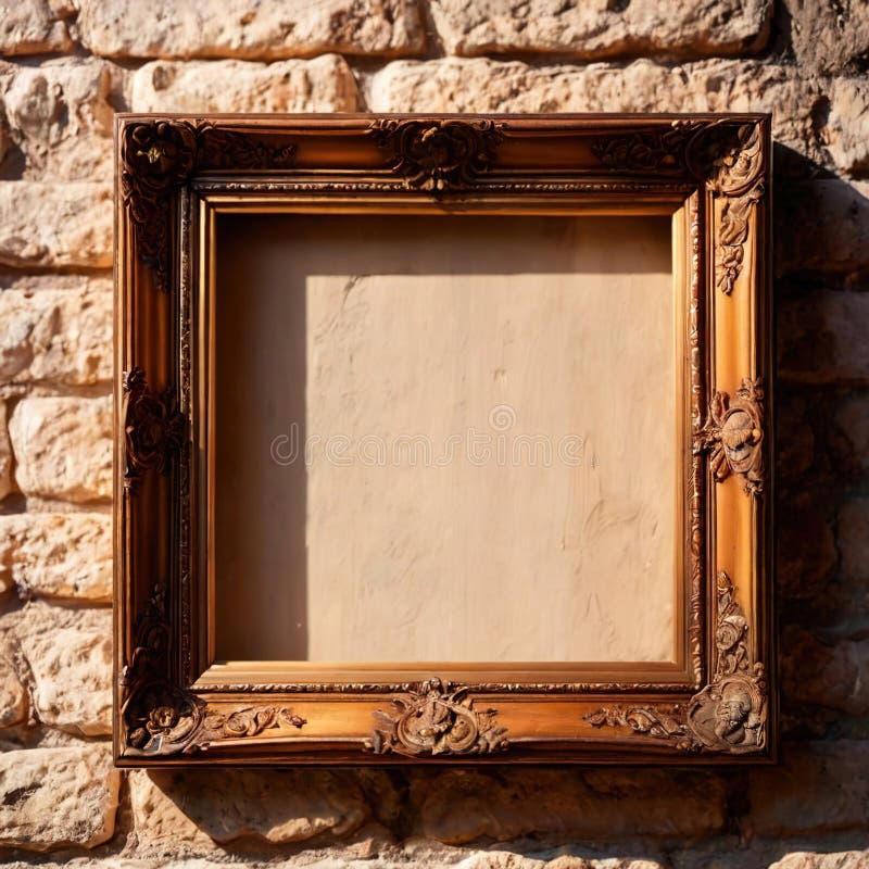 Blank, Empty, Picture Frame Written Message, Hung on Room Wall Stock ...