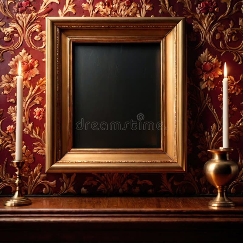 Blank, Empty, Picture Frame Written Message, Hung on Room Wall Stock ...