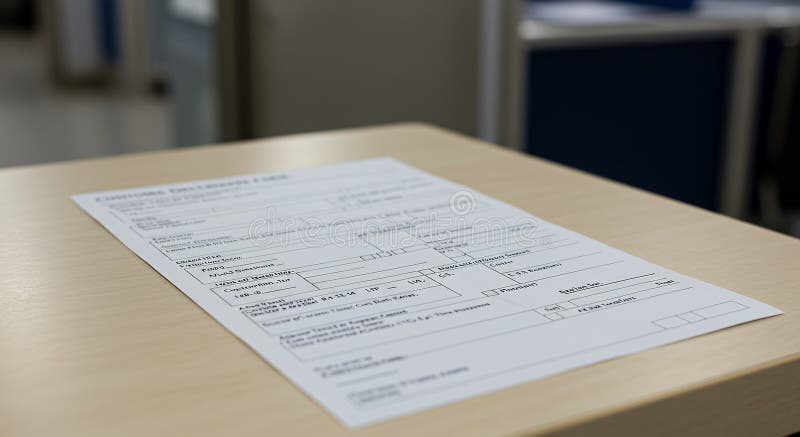 Blank Customs Declaration Form on Light Wood Counter Stock Illustration ...