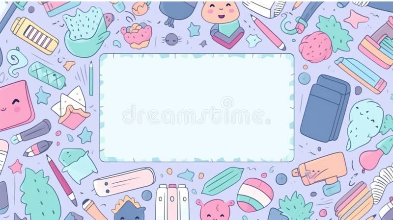 Set of Blank Cute Pastel Paper Templates Printable Striped Note ...