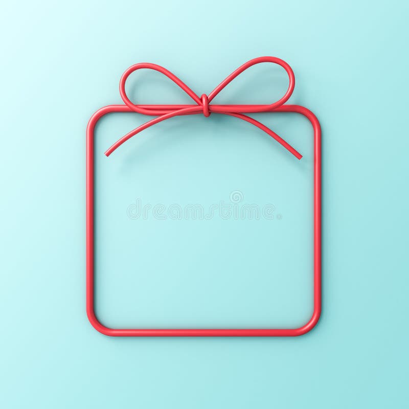 Cute Red Rounded Square Gift Box Frame Sign Template Stock ...