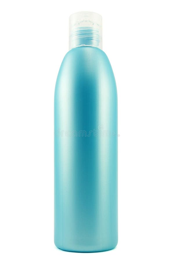 Blank Cyan Plastic Bottle for Cosmetic Liquids Stock Photo - Image of ...