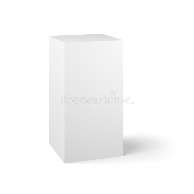 Blank 3d Box Over White Background Stock Illustration - Illustration of ...