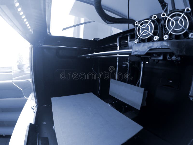 Blank 3d Printer Inside Close-up. Action Camera Go Pro Stock Image ...