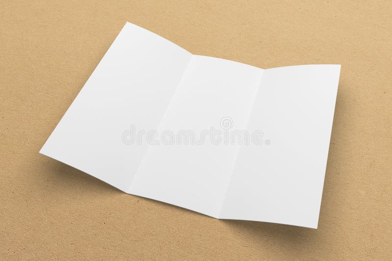 Blank 3D Rendering Tri-fold Brochure Mock-up with Clipping Path on ...