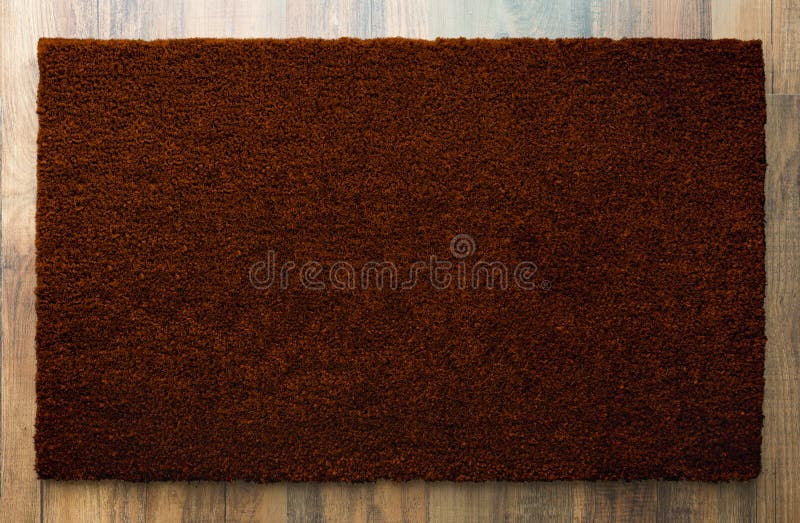 Blank Dark Brown Welcome Mat on Wood Floor Background Ready for Your ...