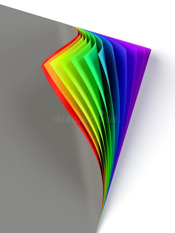Rrainbow Colored Curled Document Corner Stock Illustration ...