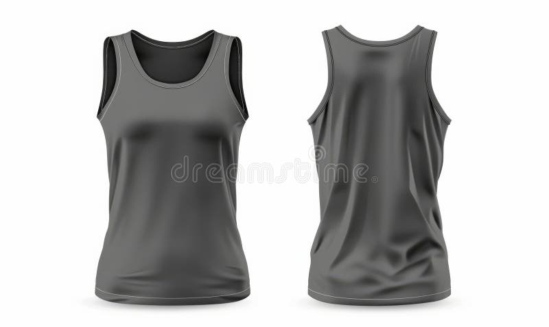 Blank Dark Gray Female Tank Top, Template for Your Design Mockup. Front ...