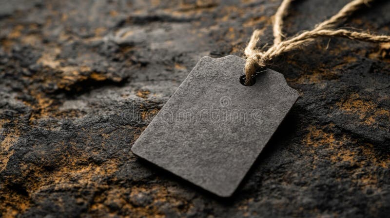 Blank Dark Gray Tag on Brown Textured Surface Stock Illustration ...