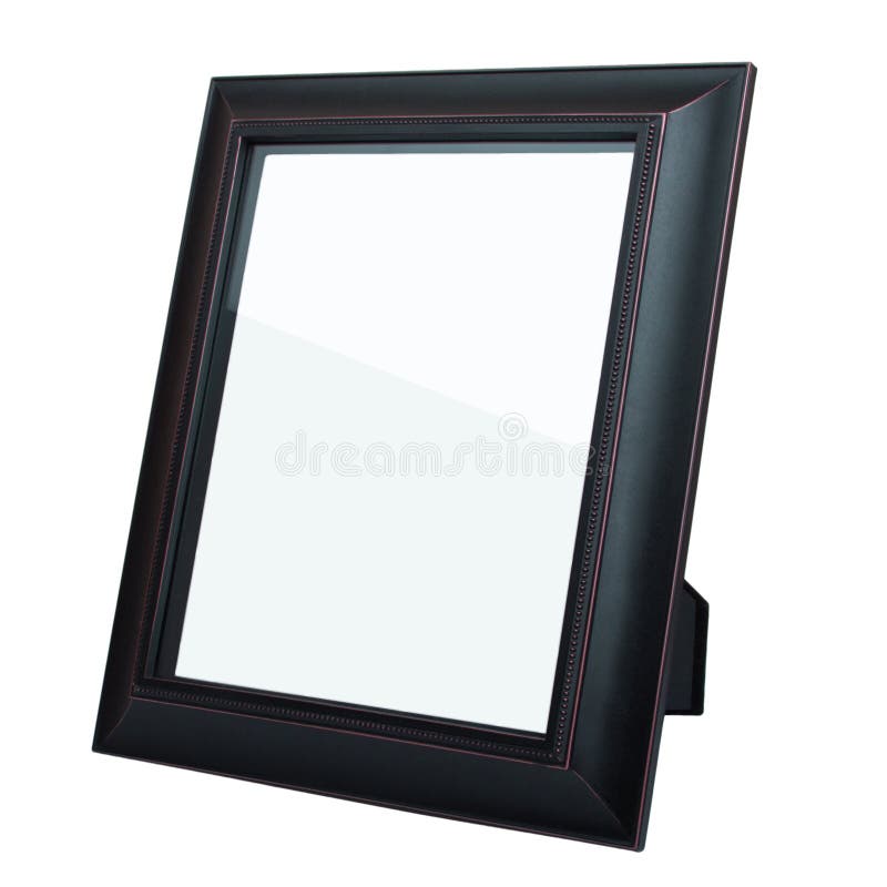 Blank Dark Picture Frame Isolated Stock Photo - Image of reflection ...