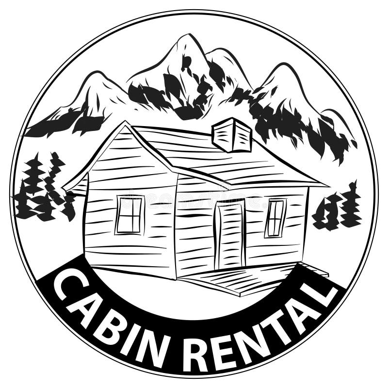 Mountain Cabin Rental Badge and Emblem Vector Illustration Stock Vector ...