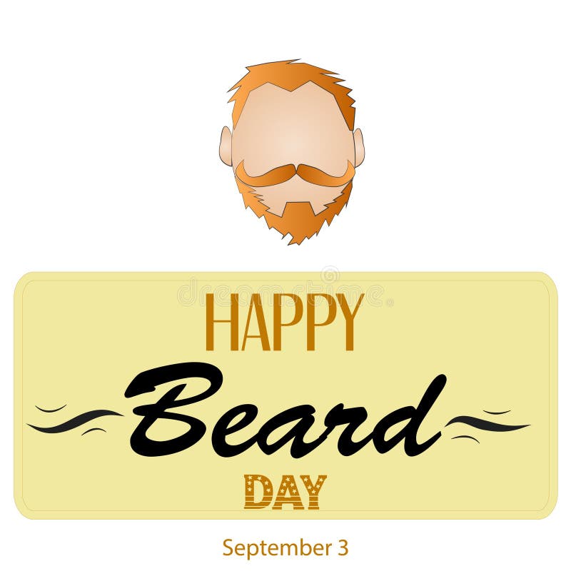Happy Beard Day Sign and Vector Illustration Stock Vector ...