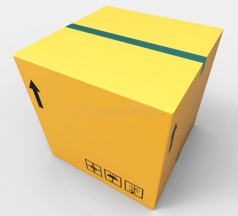 Blank Delivery Box Shows Copyspace for Message Stock Illustration ...