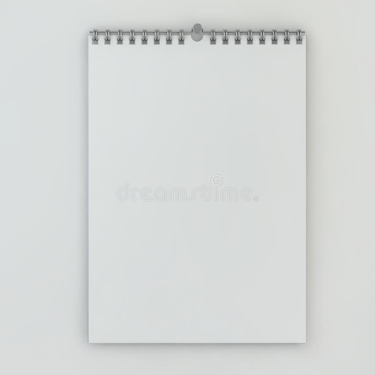 Blank Design Calendar Template. 3D Rendering Stock Illustration ...