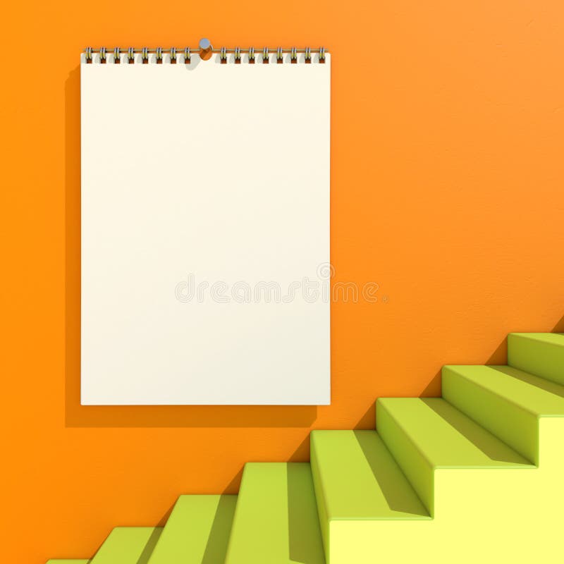 Blank Design Square Calendar Template with Soft Shadows. 3D Stock ...