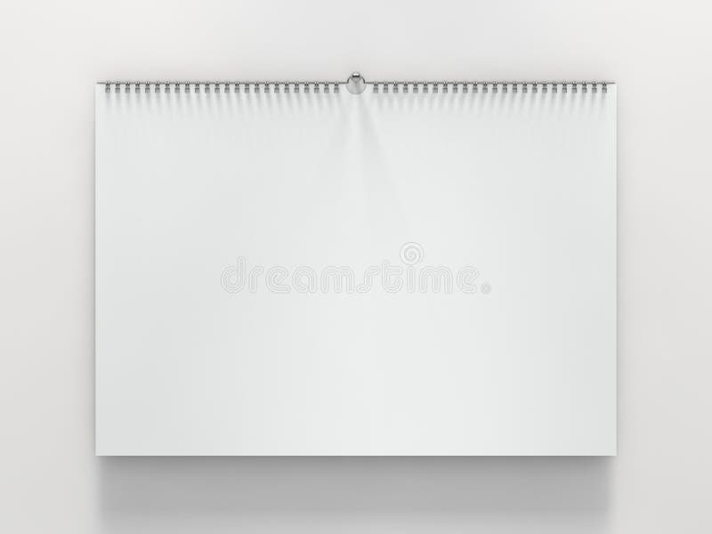 Blank Design Horizontal Calendar Template with Soft Shadows. 3D Stock ...