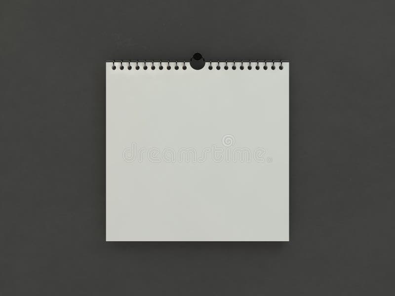 Blank Design Square Calendar Template with Soft Shadows. 3D Stock ...