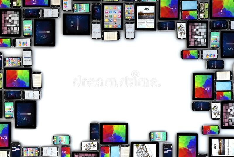 Blank devices frame stock illustration. Illustration of colorful - 58057342