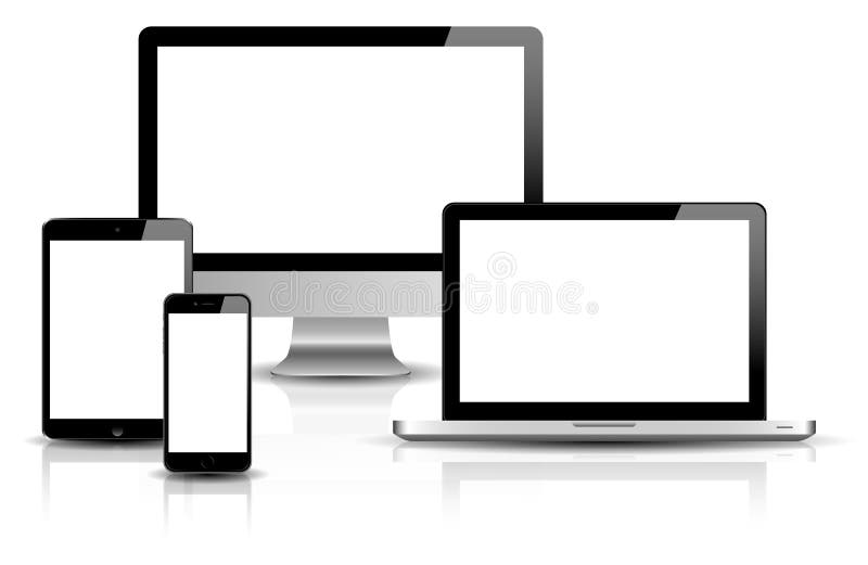 Blank Devices on White Background Vector Stock Illustration ...
