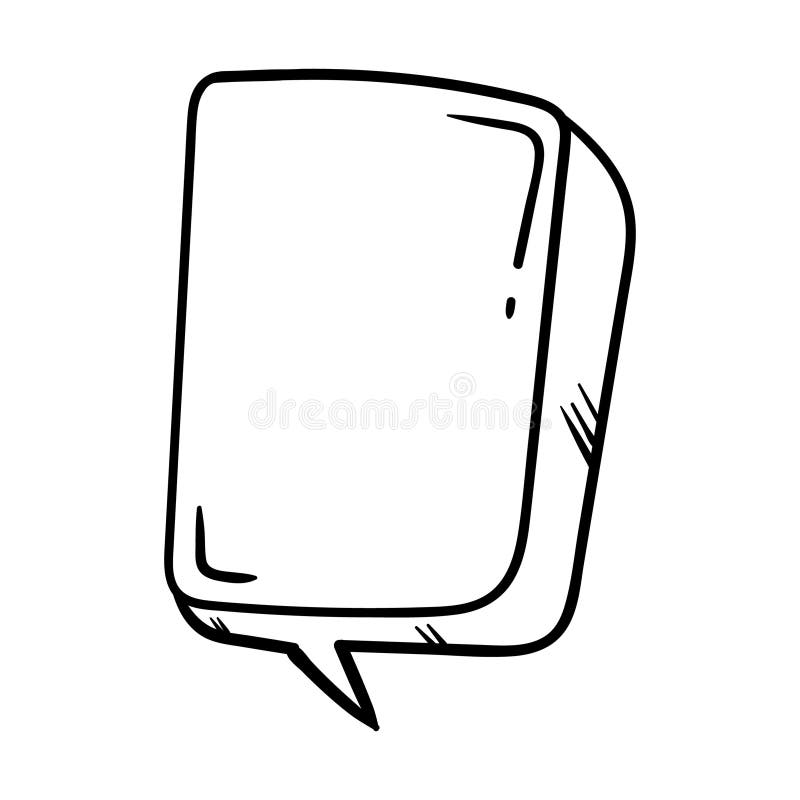 A Blank Dialog Box. Vector Black and White Hand-Drawn Doodle Element ...