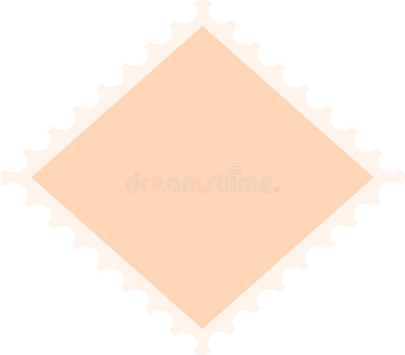 Blank Diamond Shaped Postage Stamp with Serrated Edge Isolated on White ...