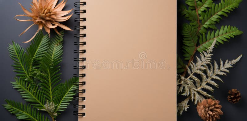 Blank Diary with Pen on Light-toned Table, Minimalistic Desktop Concept ...