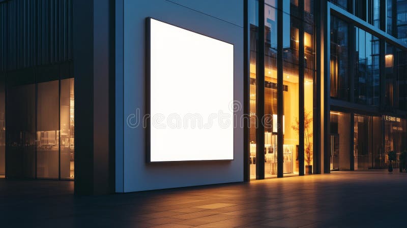 Blank Digital Billboard Display in Modern Urban Street at Night Stock ...
