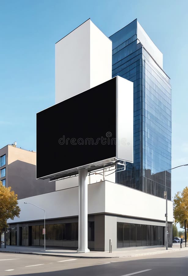 Blank Digital Billboard Mockup in City Stock Illustration ...