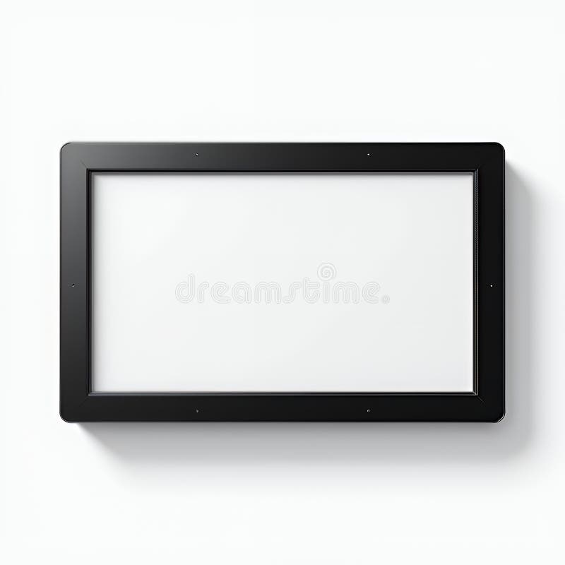 Blank Digital Screen Mockup: Sleek Black Frame on White Background ...