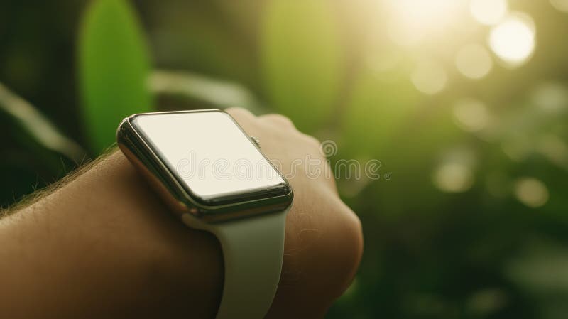 Blank Digital Screen on Smartwatch in Natural Sunlit Environment ...