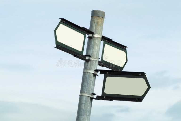 Blank direction sign stock image. Image of empty, askew - 162589