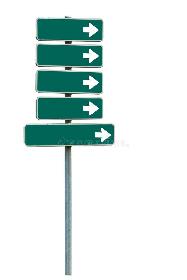Blank Direction Sign with Arrows (add Your Text) on White Background ...