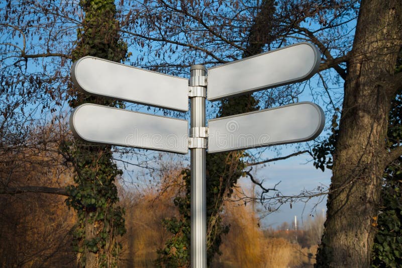 Blank Direction Signs stock image. Image of crossroads - 296450389