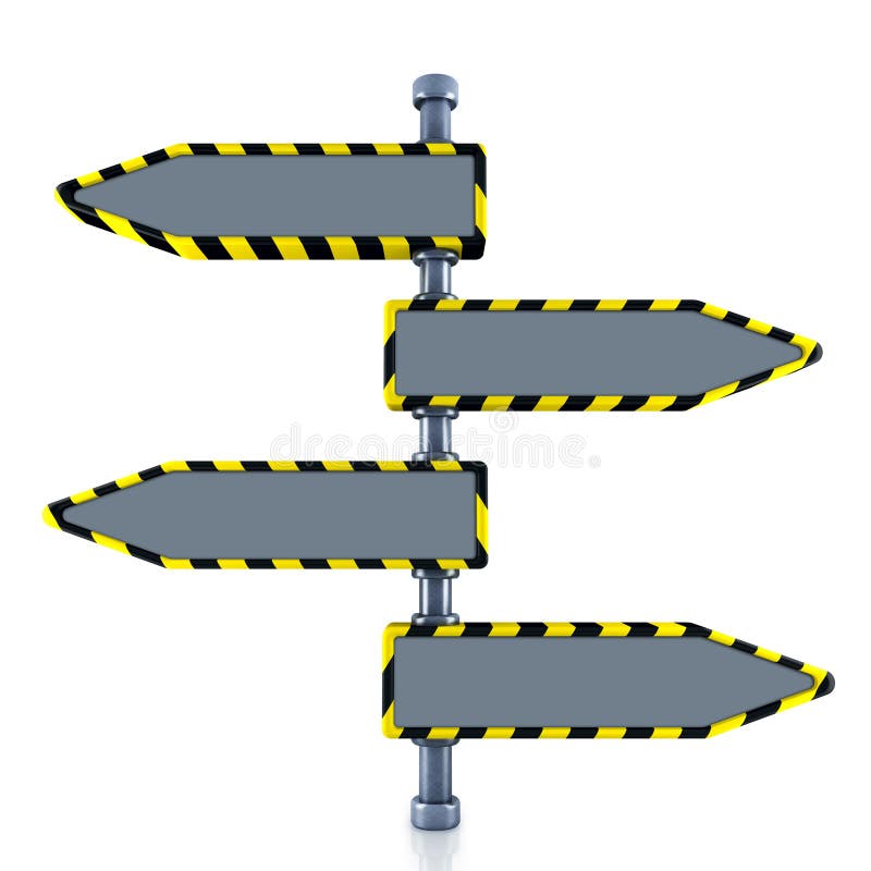 Blank Direction Signs in Industrial Style Stock Illustration ...